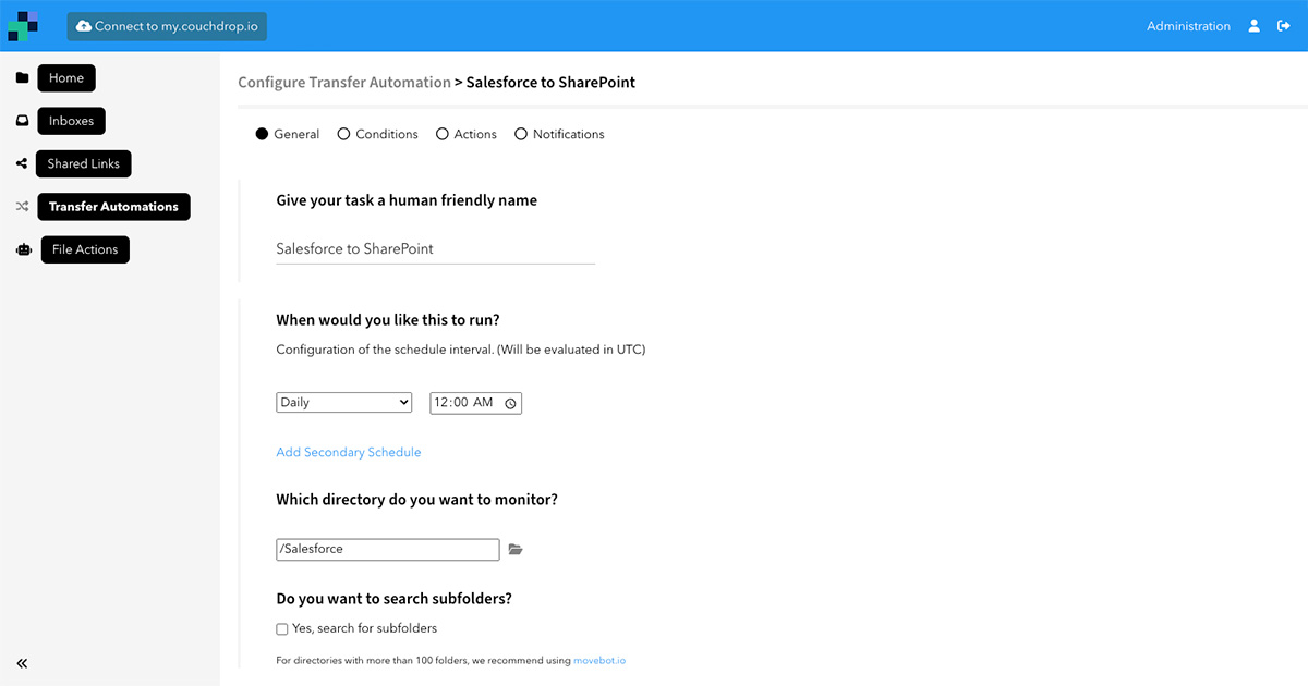 Salesforce SFTP and SharePoint, Dropbox, and other storage platforms